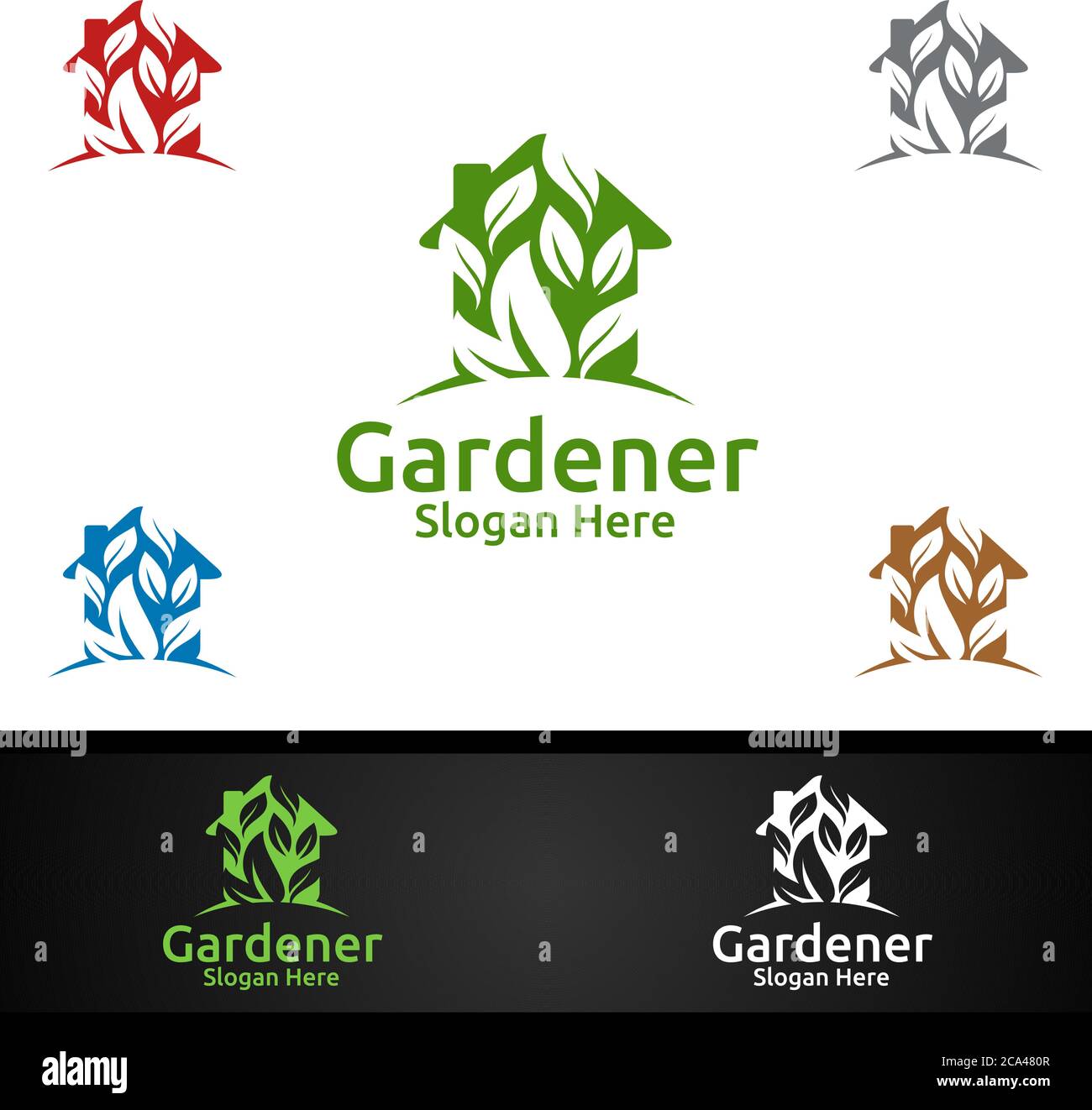 House Gardener Logo with Green Garden Environment or Botanical ...