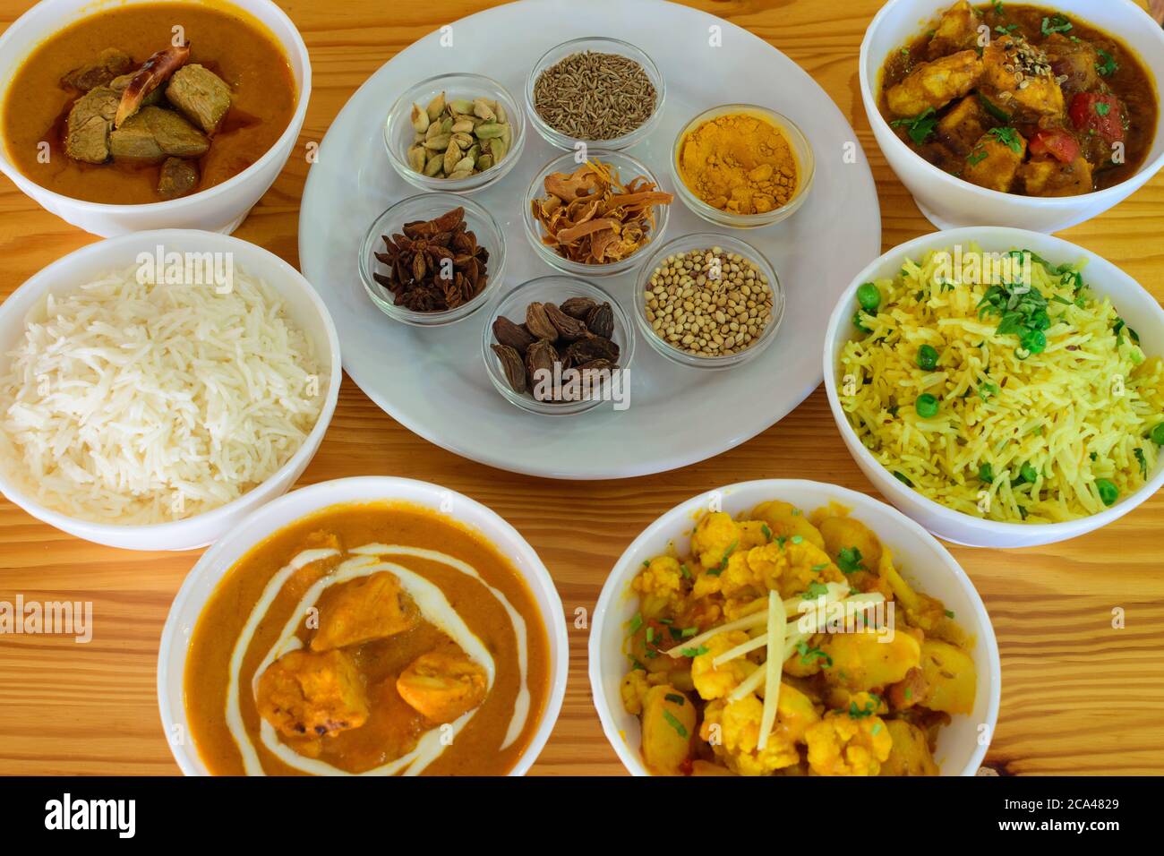 Variety of indian food Stock Photo - Alamy