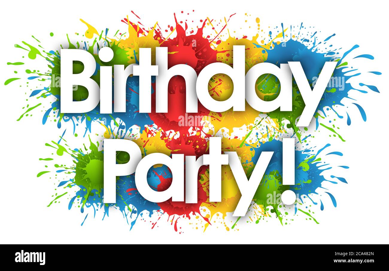 Birthday party in splash’s background Stock Photo - Alamy