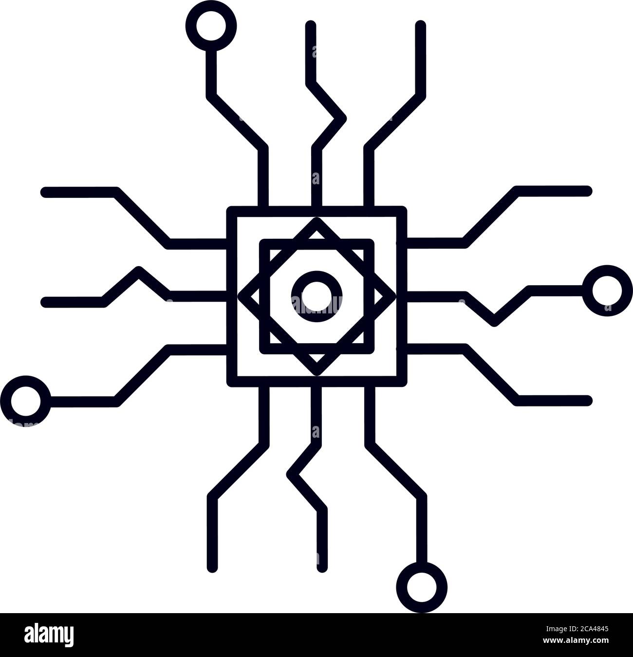 processor electronic chip isolated icon vector illustration design ...