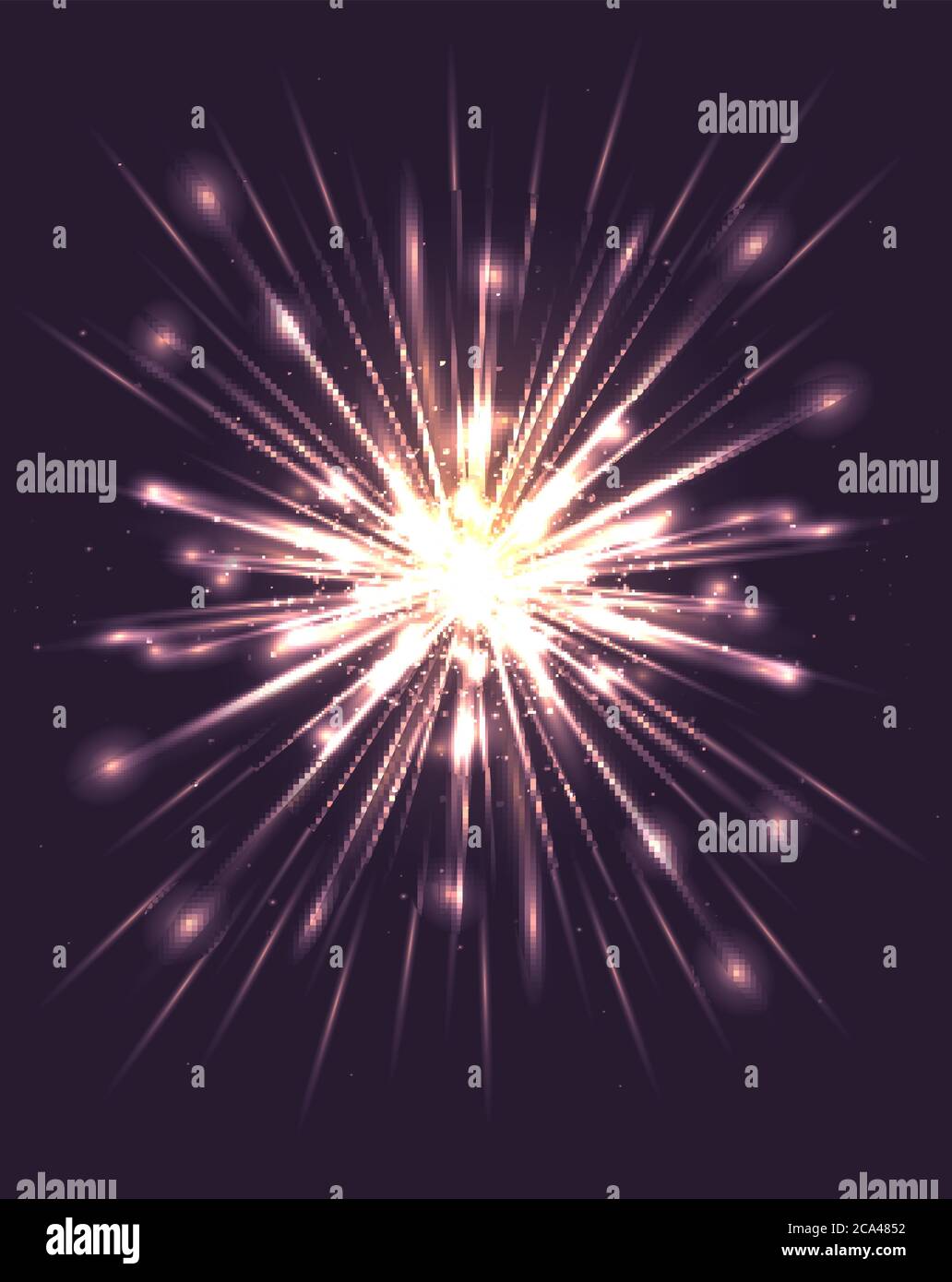 Bright explosion with rays and glare. Vector element for your ...