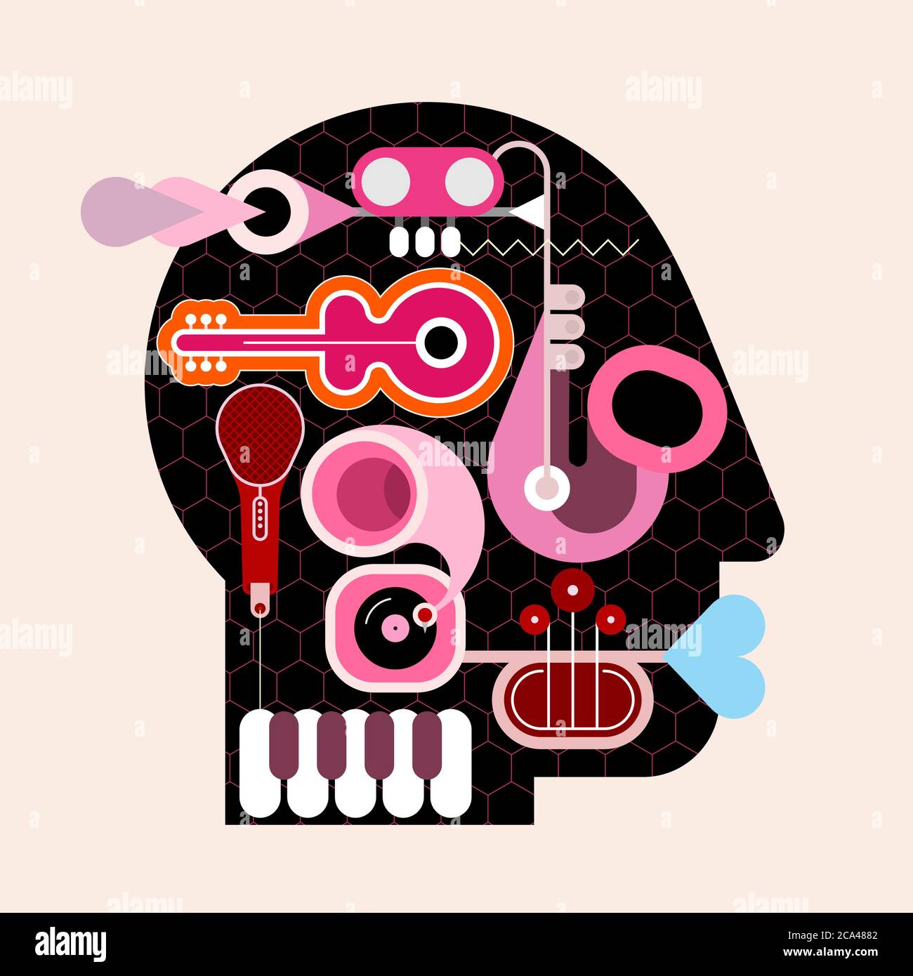 Musical instruments collage hi-res stock photography and images - Alamy