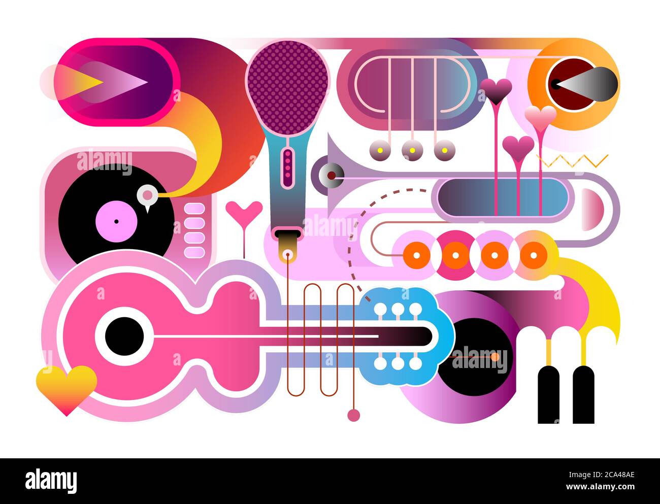 Abstract musical composition, vector illustration. Gradient effect ...