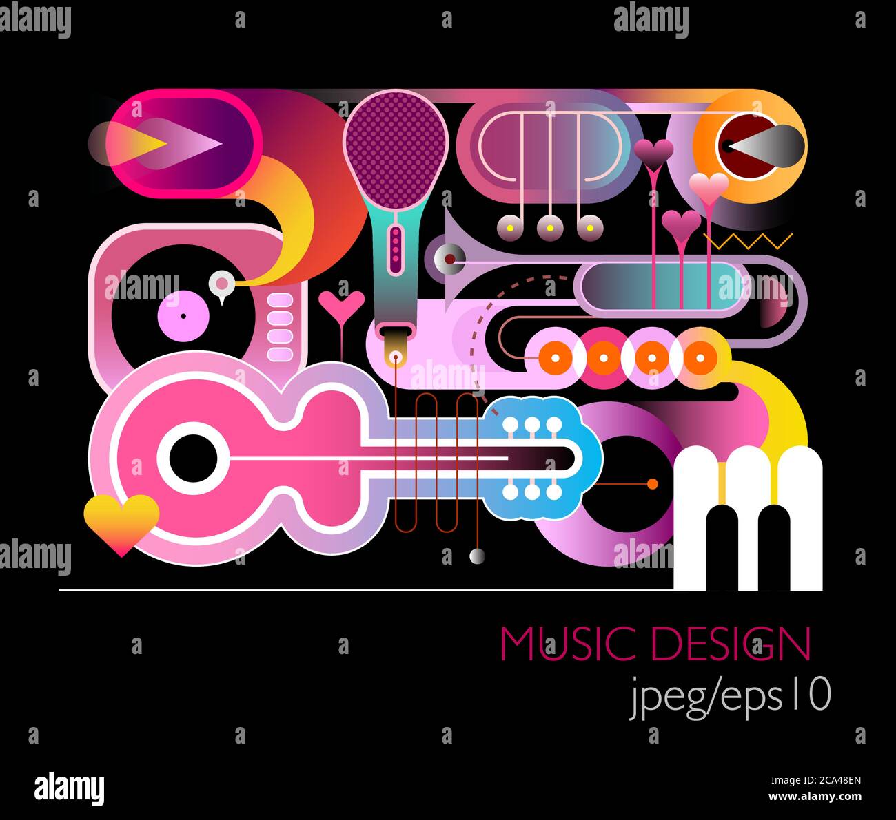 Musical instruments collage hi-res stock photography and images - Alamy