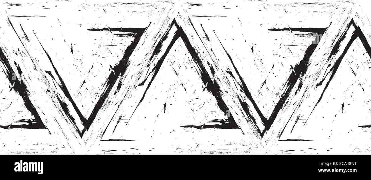Seamless border with grunge triangles. Vector element for your design ...