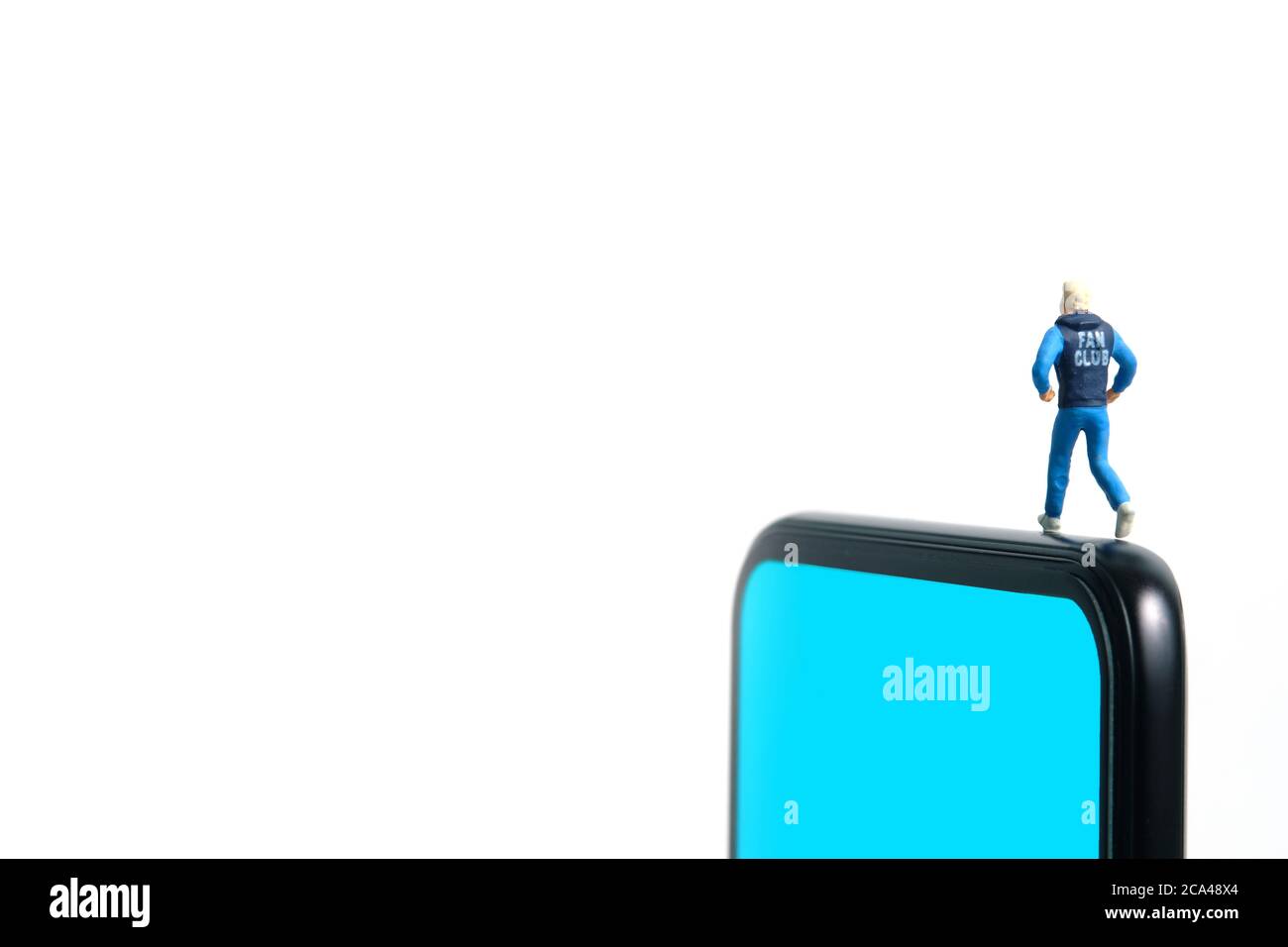 Running and jogging tracking app concept. A men running above ...