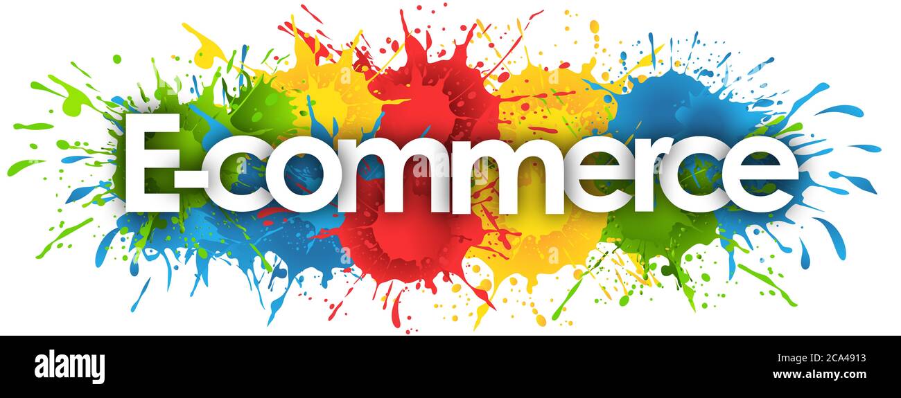 e-commerce in splash’s background Stock Photo - Alamy