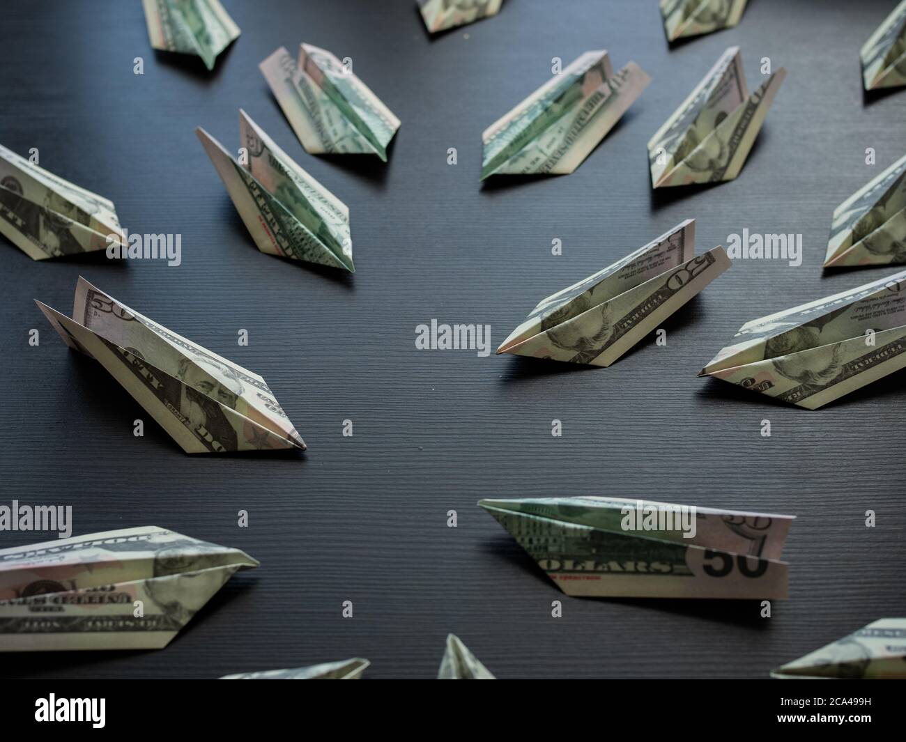 Paper planes made of dollar bills, usd cash flow concept. Inflation and ...