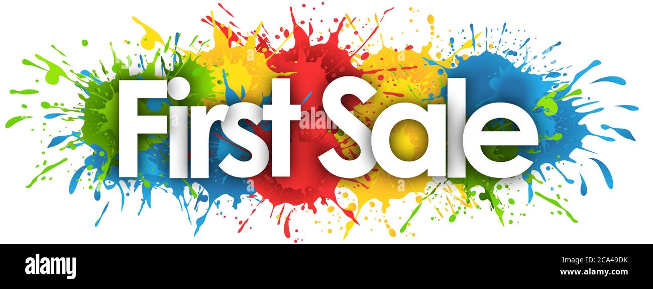 First Sale in splash’s background Stock Photo - Alamy