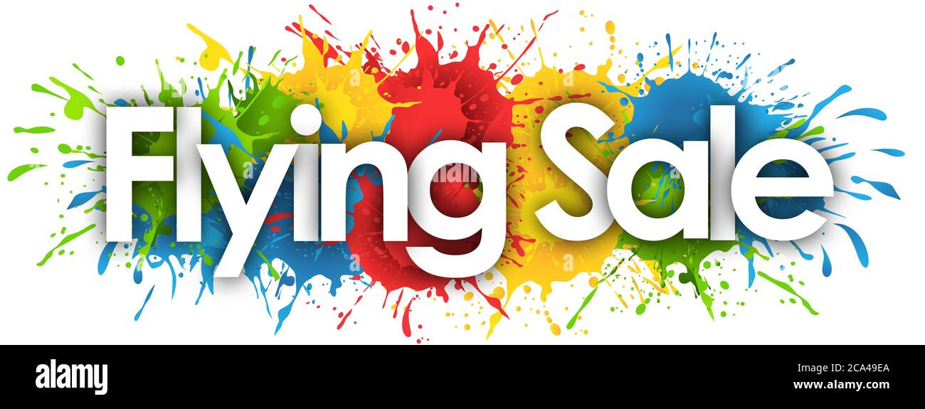 Flying Sale in splash’s background Stock Photo - Alamy