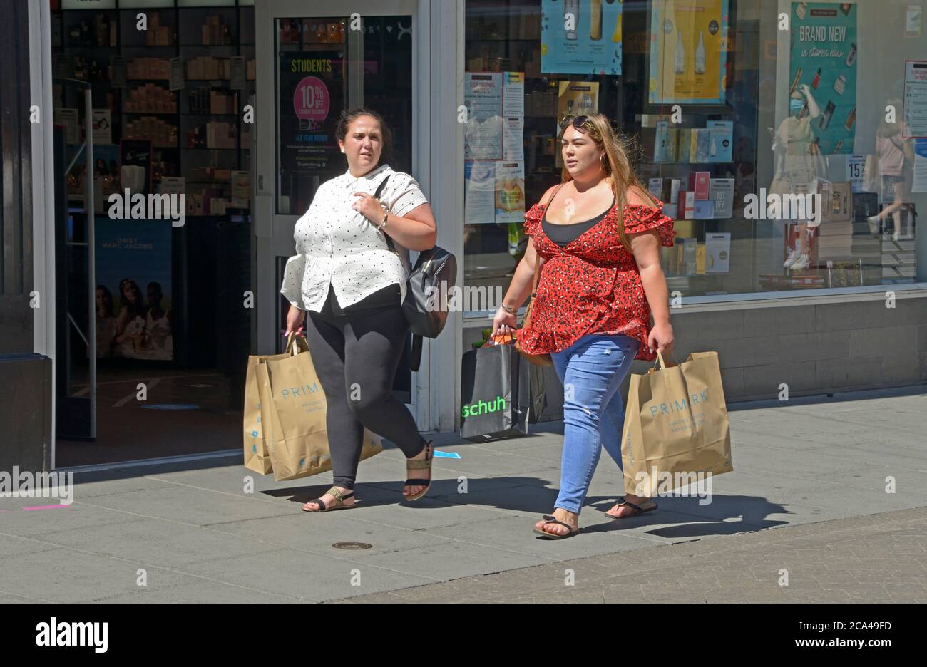 Obese women, out shopping, in Nottingham Stock Photo - Alamy