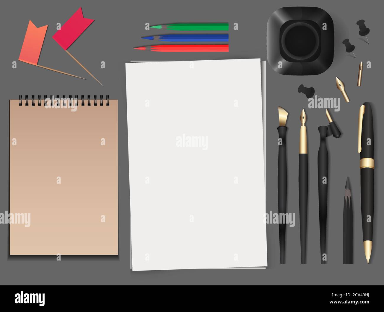 Set of realistic vector stationery. Vector elements for your design and ...
