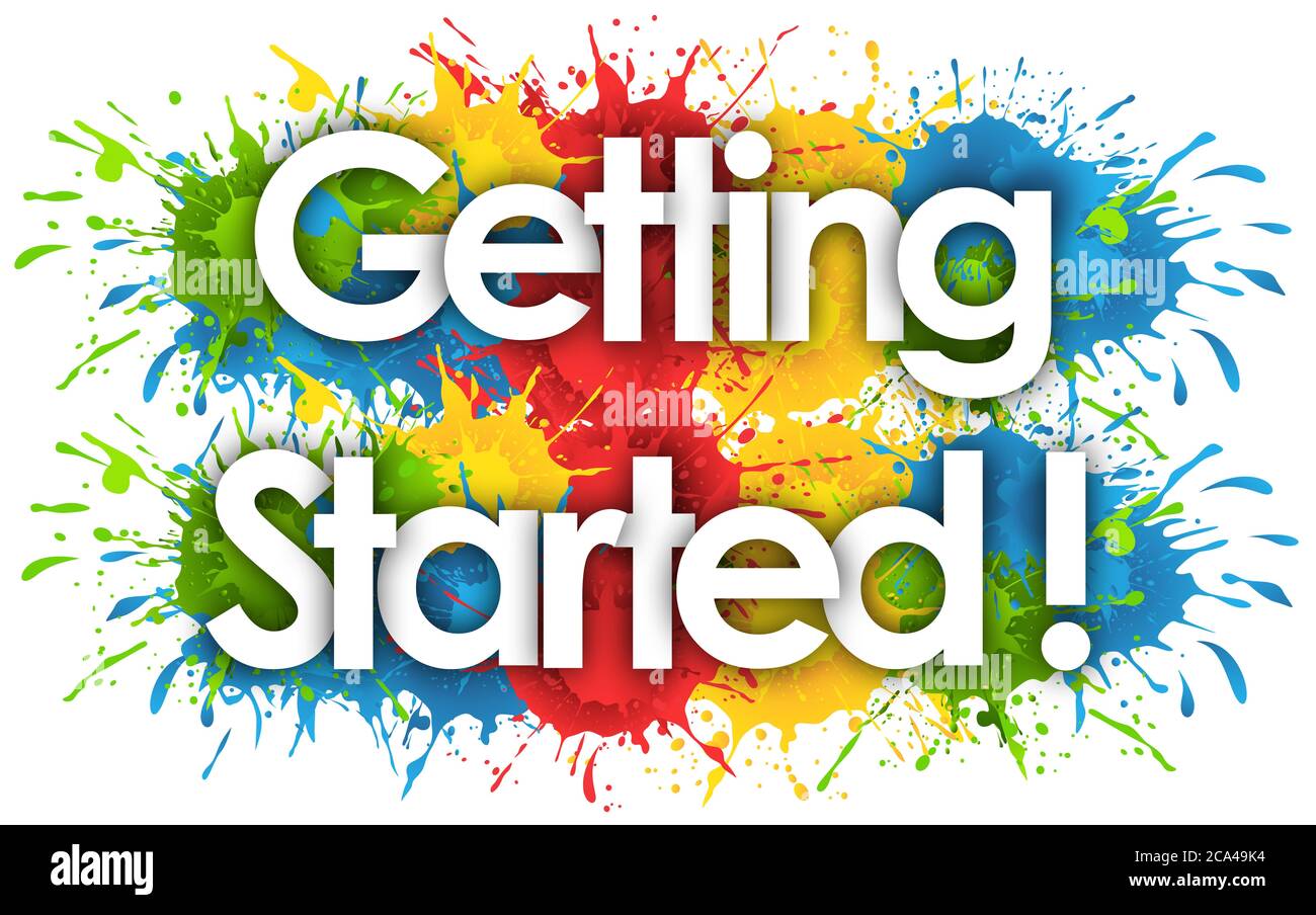 Getting Started in splash’s background Stock Photo - Alamy