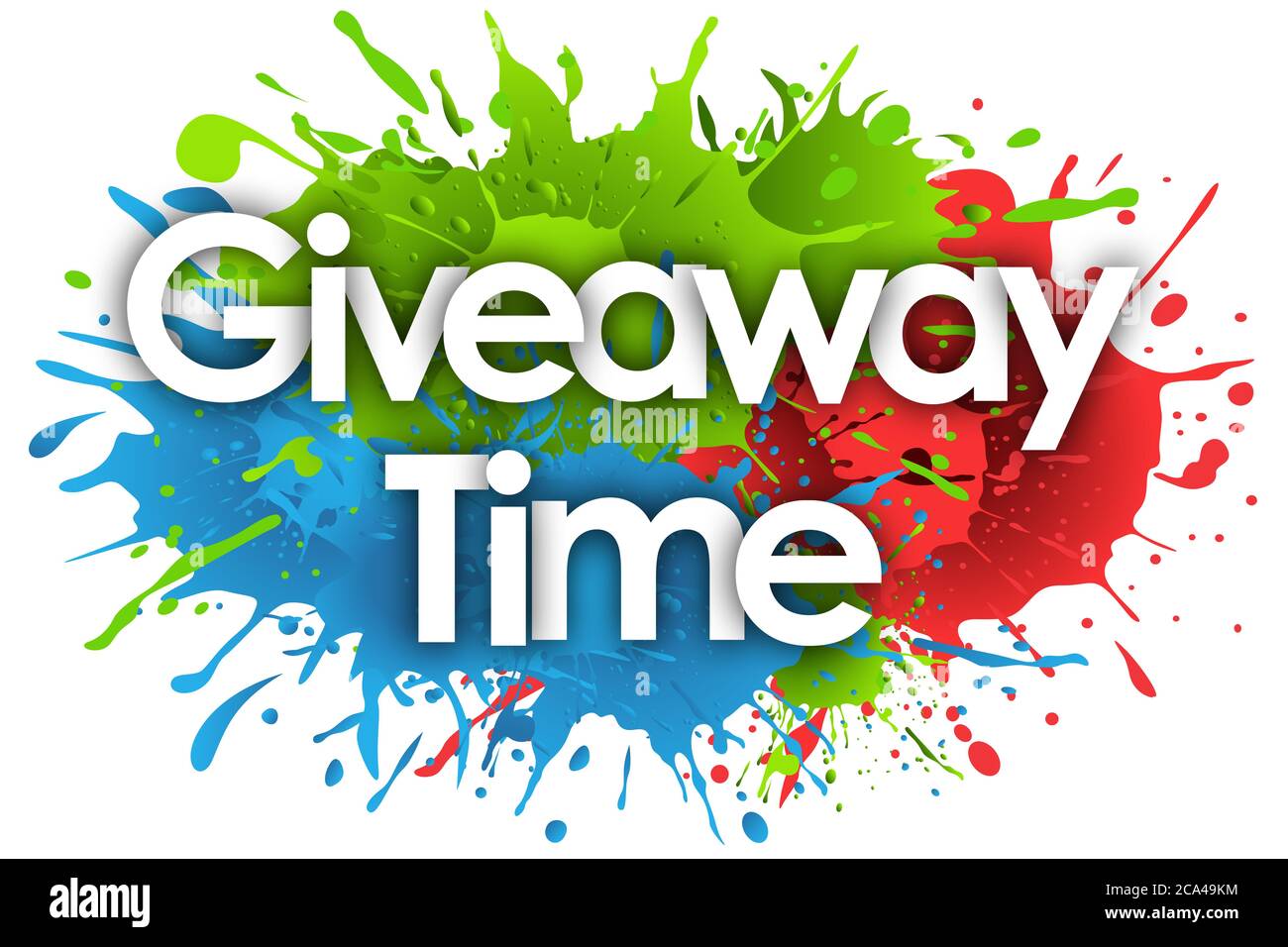 Giveaway Time in splash’s background Stock Photo - Alamy