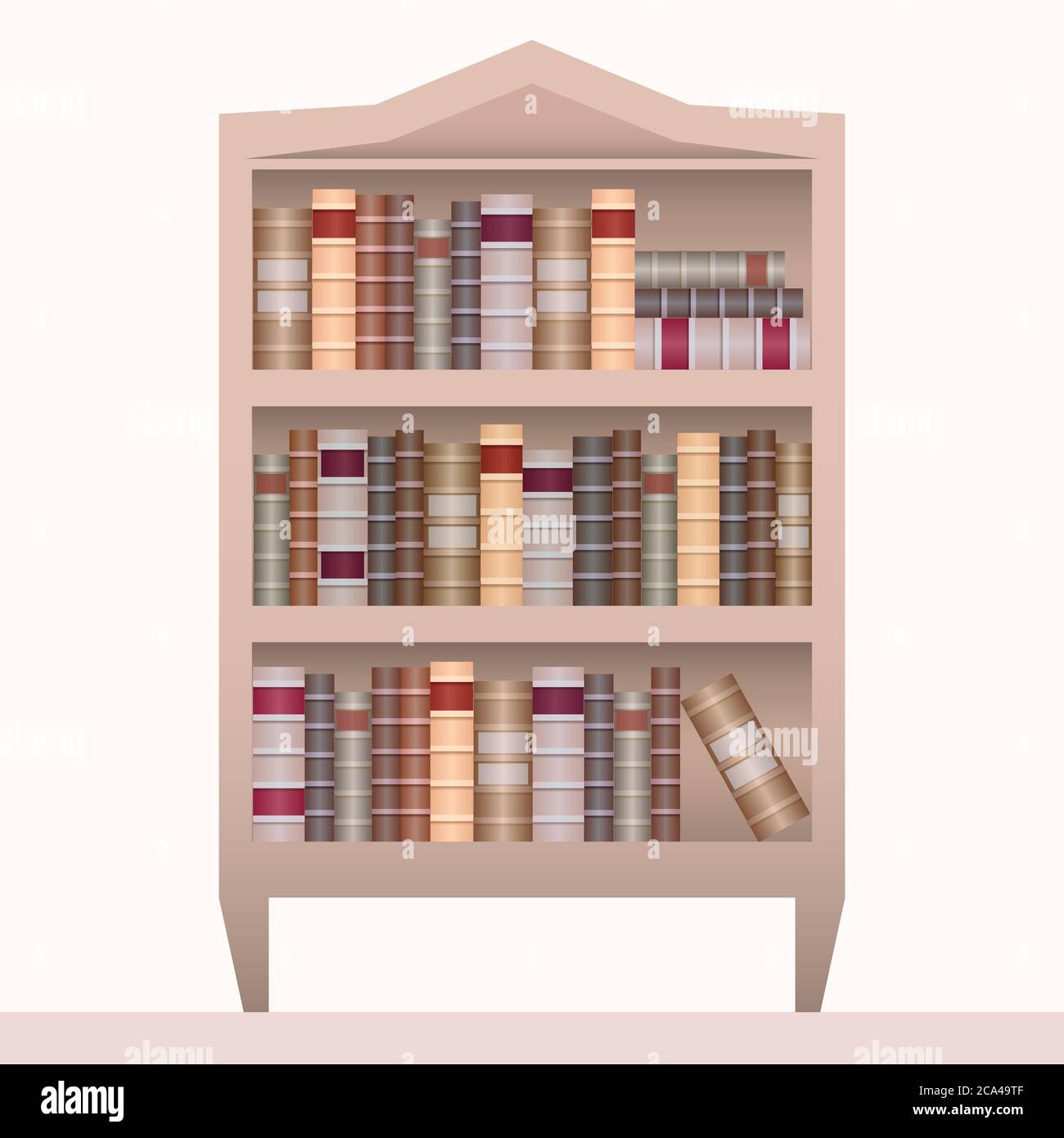 Vector illustration of realistic bookshelf with books. Vector element ...
