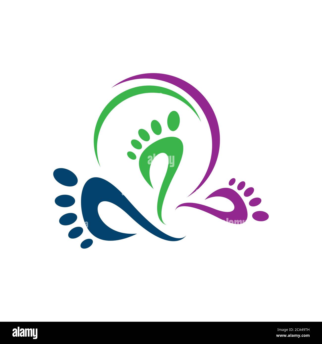podiatric foot print foot care logo design vector icon illustration ...