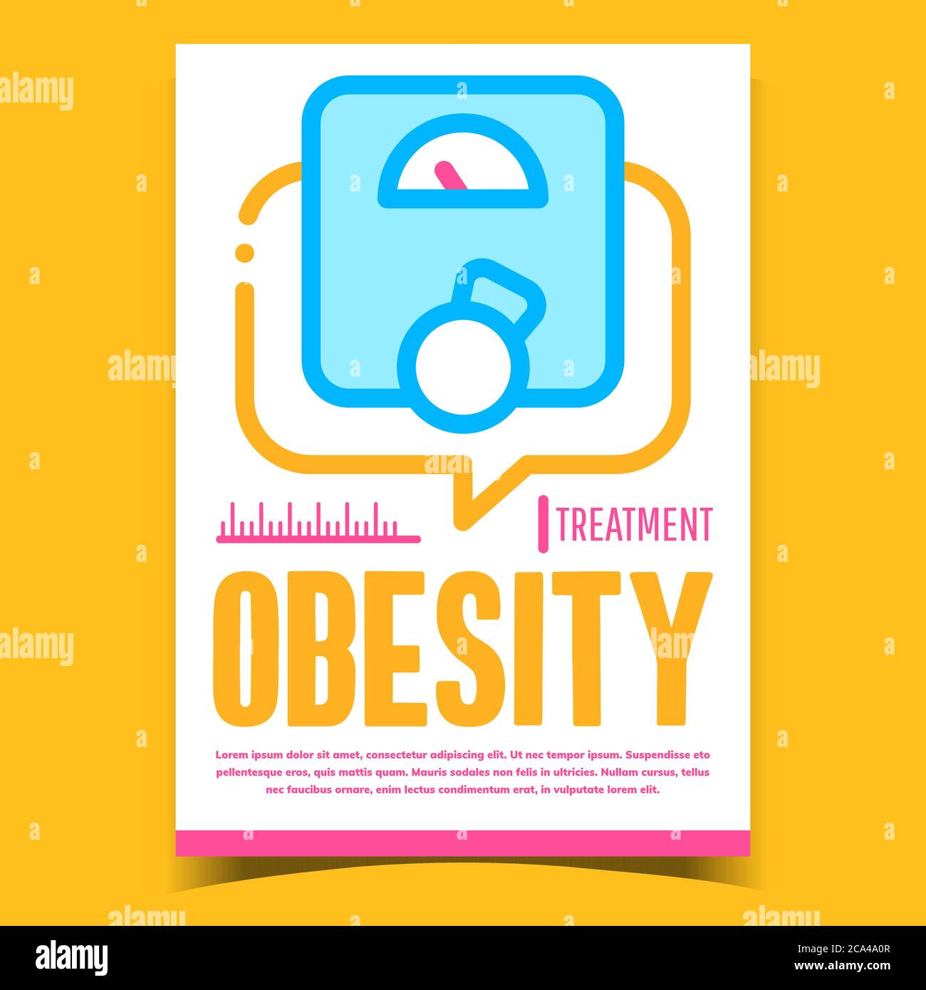 Obesity Treatment Creative Advertise Banner Vector Stock Vector Image ...