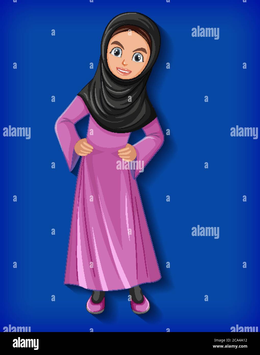 Beautiful arabic lady cartoon character illustration Stock Vector Image ...