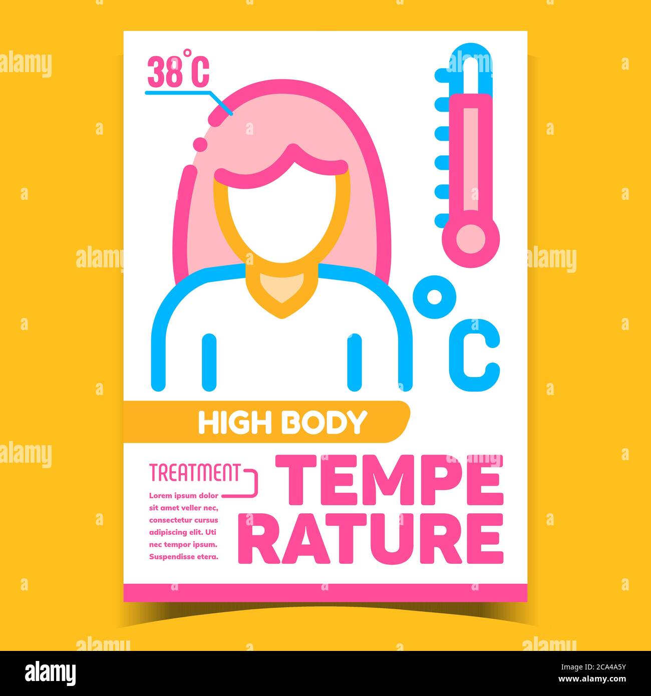High Body Temperature Advertising Poster Vector Stock Vector Image ...
