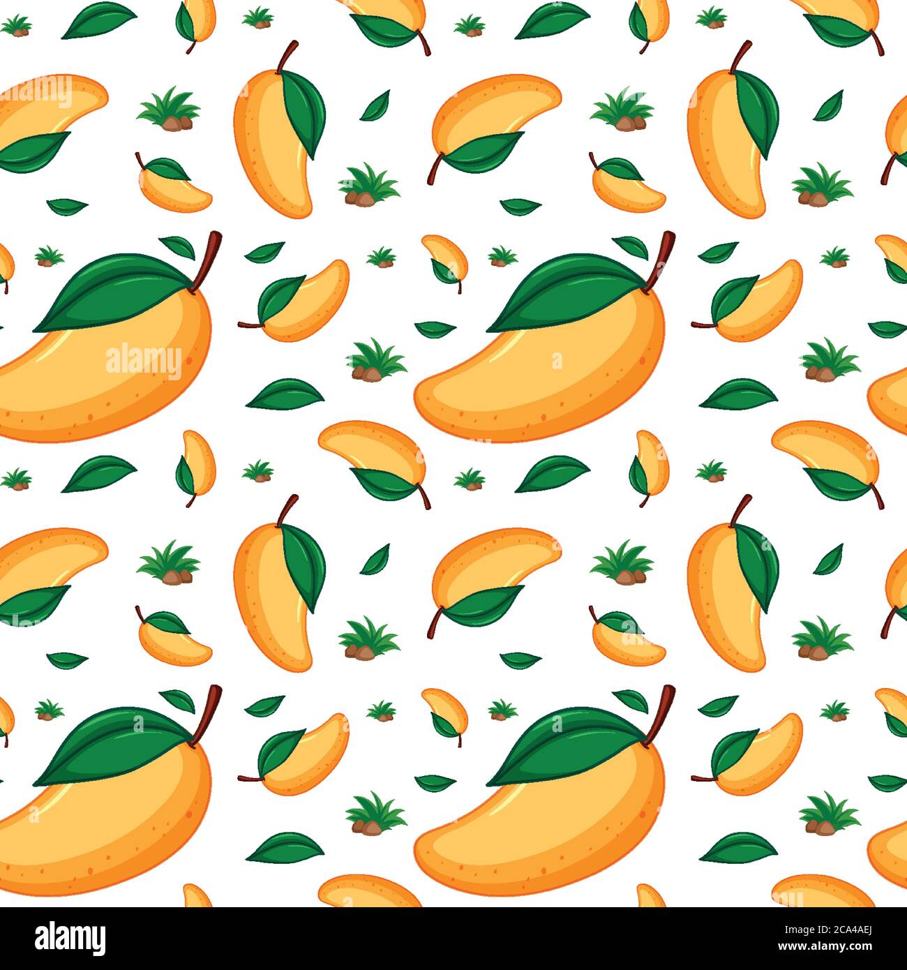 Seamless background design with fresh mango illustration Stock Vector ...