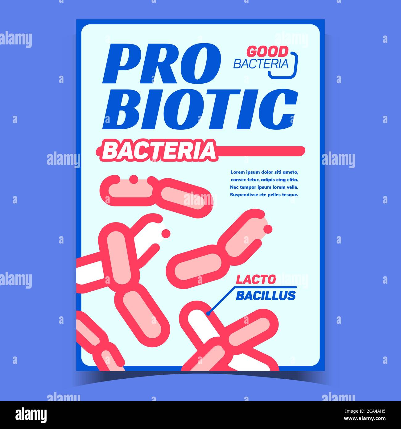 Probiotic Bacteria Creative Promo Poster Vector Stock Vector Image ...