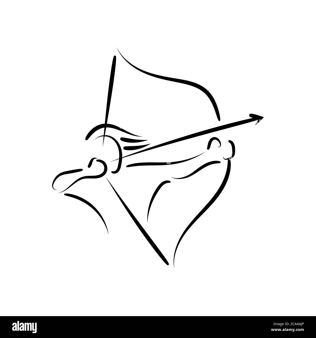 Abstract outline of warrior archer silhouette design image vector ...