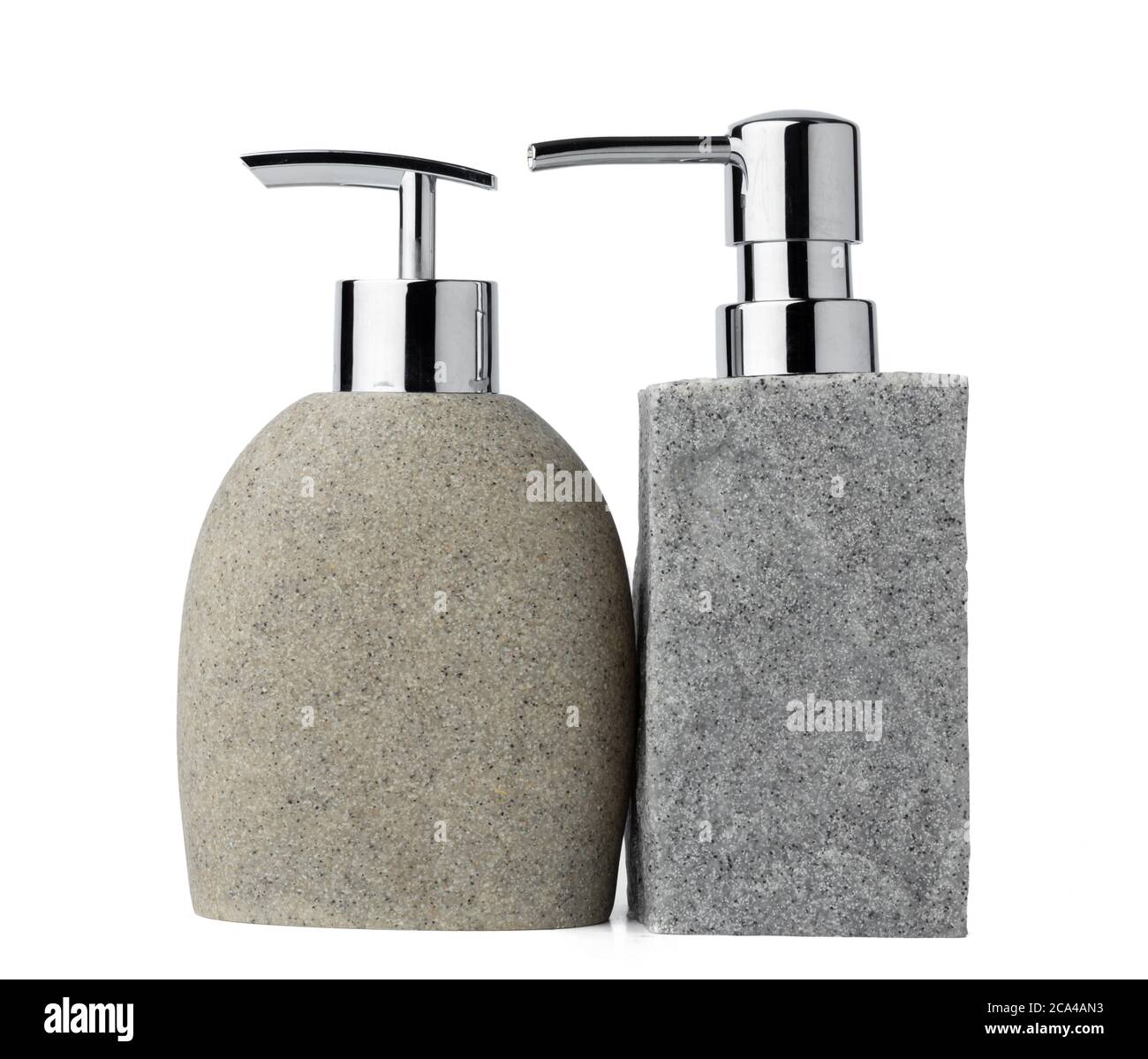 Ceramic stone-like soap dispenser isolated on white Stock Photo - Alamy