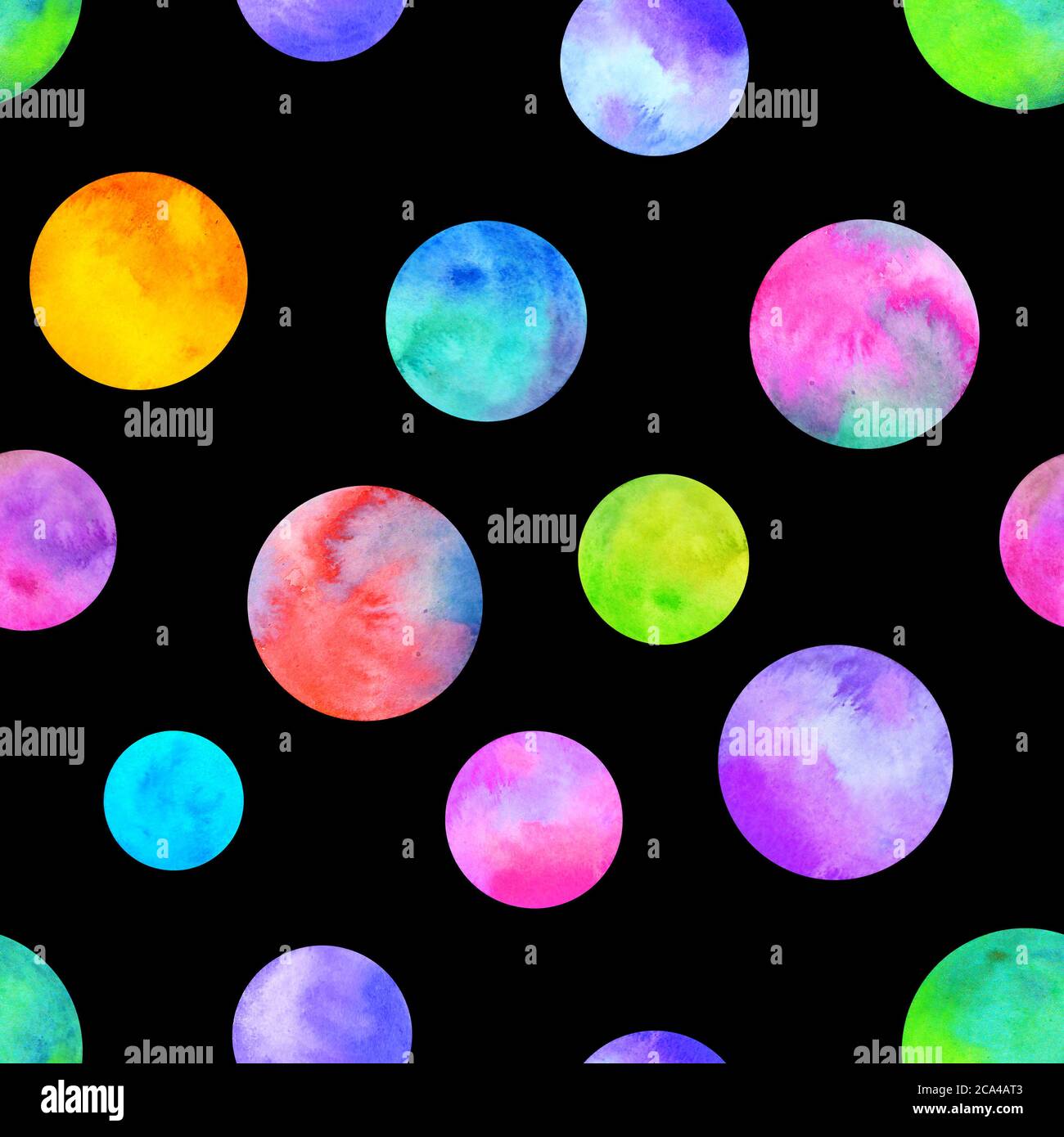 Polka dot multi-colored watercolor seamless pattern. Abstract ...