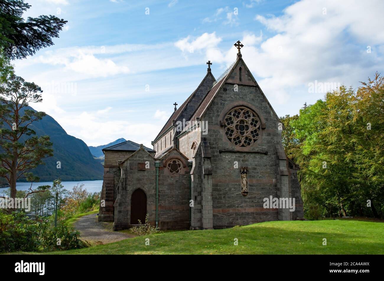 View on Saint Mary and Saint Finnan Catholic Church, Scotland, UK Stock ...
