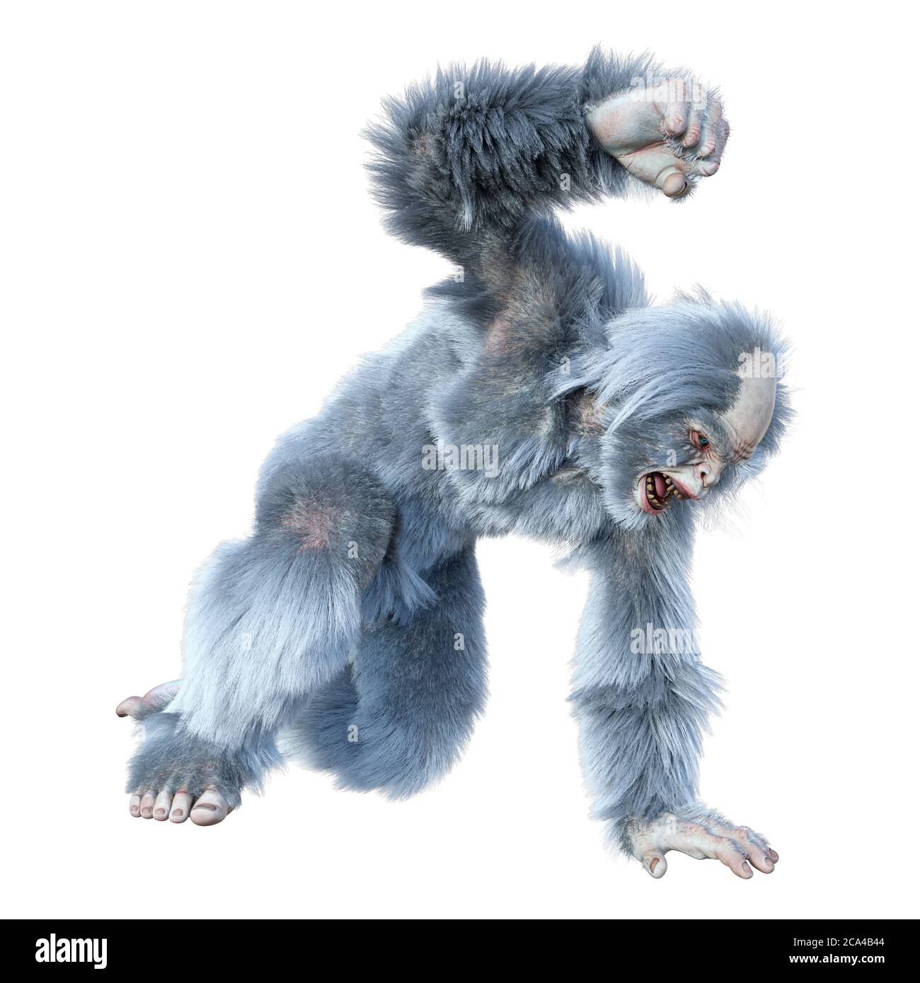 3D rendering of a fantasy creature yeti isolated on white background ...