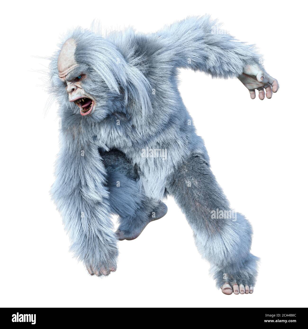 3D rendering of a fantasy creature yeti isolated on white background ...