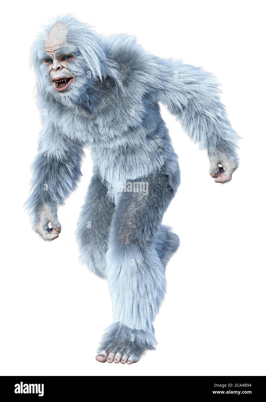 3D rendering of a fantasy creature yeti isolated on white background ...