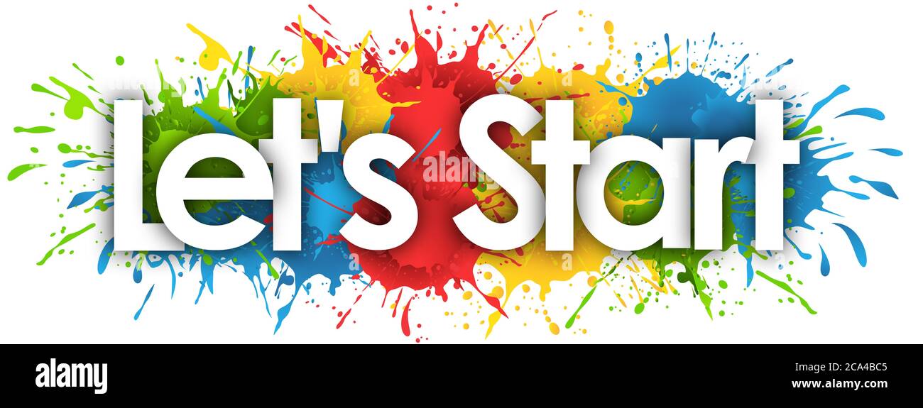 Let's Start in splash’s background Stock Photo - Alamy