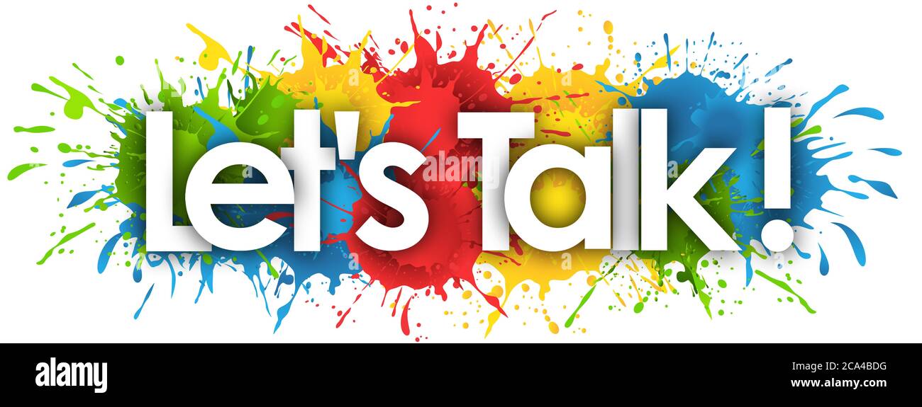 Let's talk in splash’s background Stock Photo - Alamy