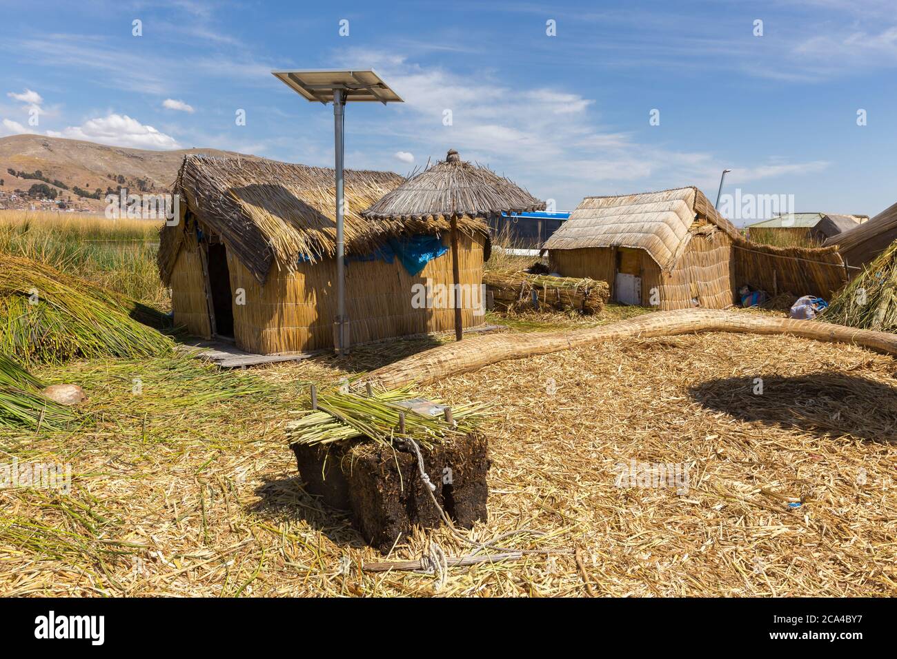 Puno, Peru - september 26, 2018: Uros Floating islands in Titikaka lake ...