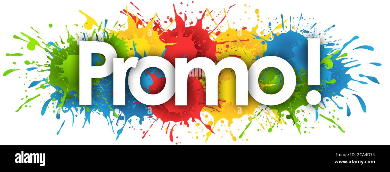 Promo in splash’s background Stock Photo - Alamy