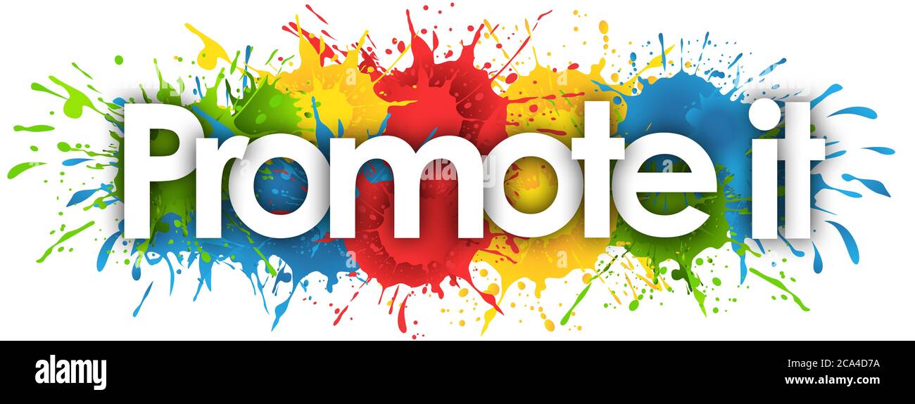 Promote IT in splash’s background Stock Photo - Alamy