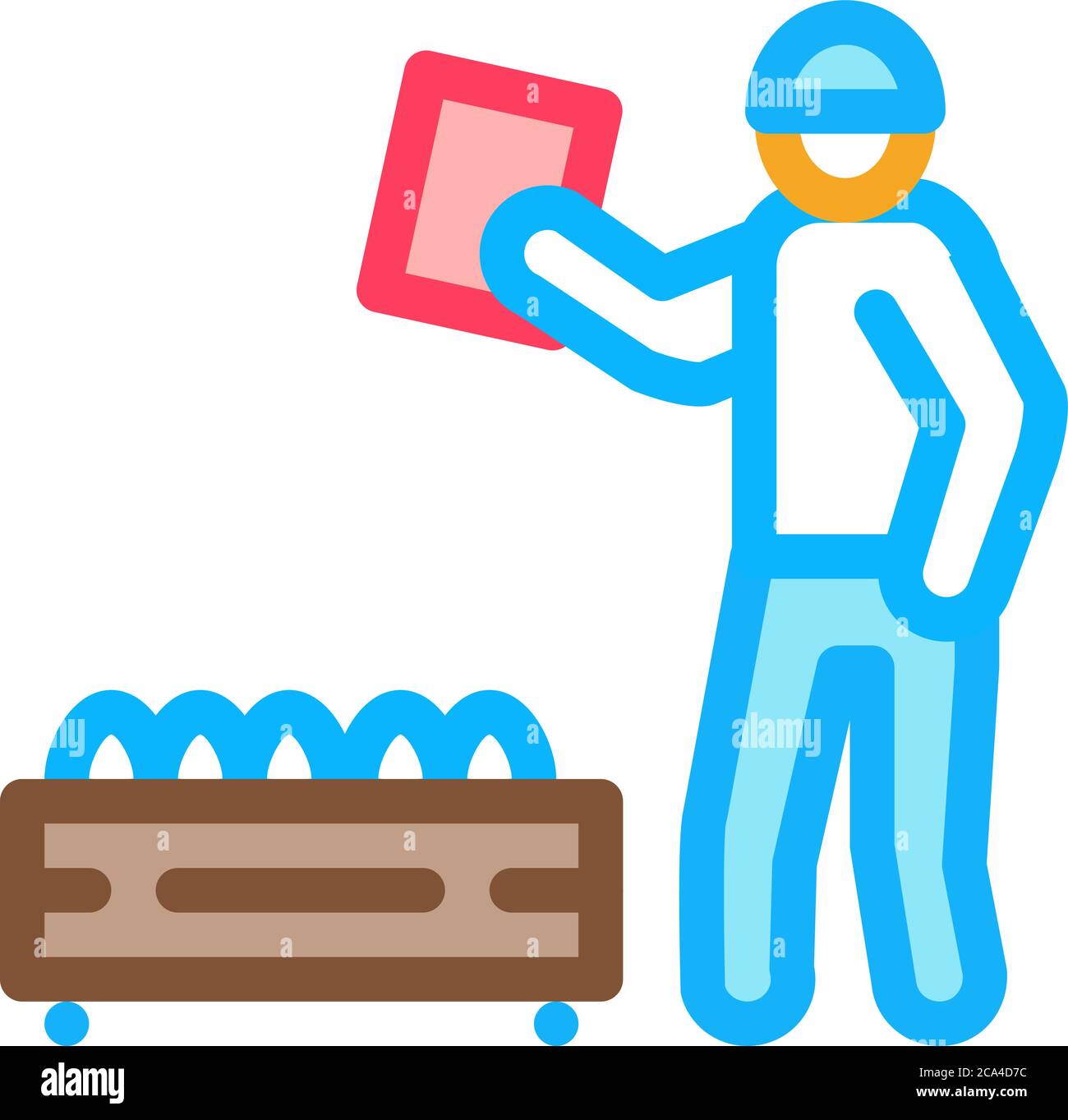 mushroom farm worker icon vector outline illustration Stock Vector ...