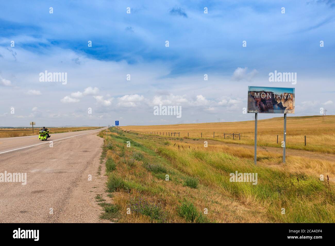 Montana, USA - July 28, 2020: A Montana State welcome sign along the US ...