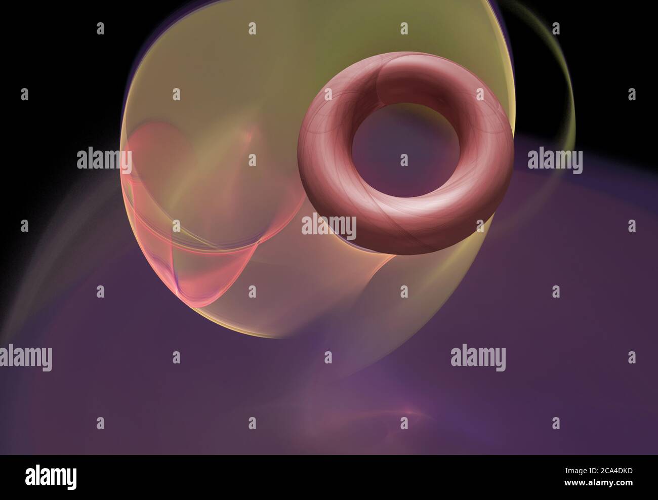 Fractals, an abstract 3D ring flying in a colorful space Stock Photo ...