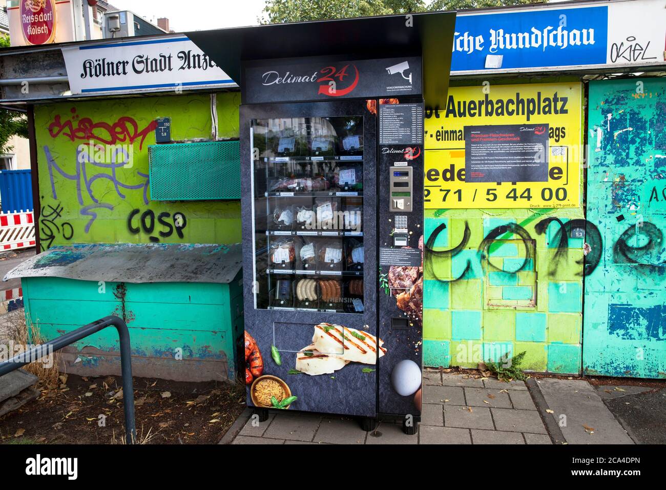 fresh meat vending machine at the Auerbachplatz square in the district ...