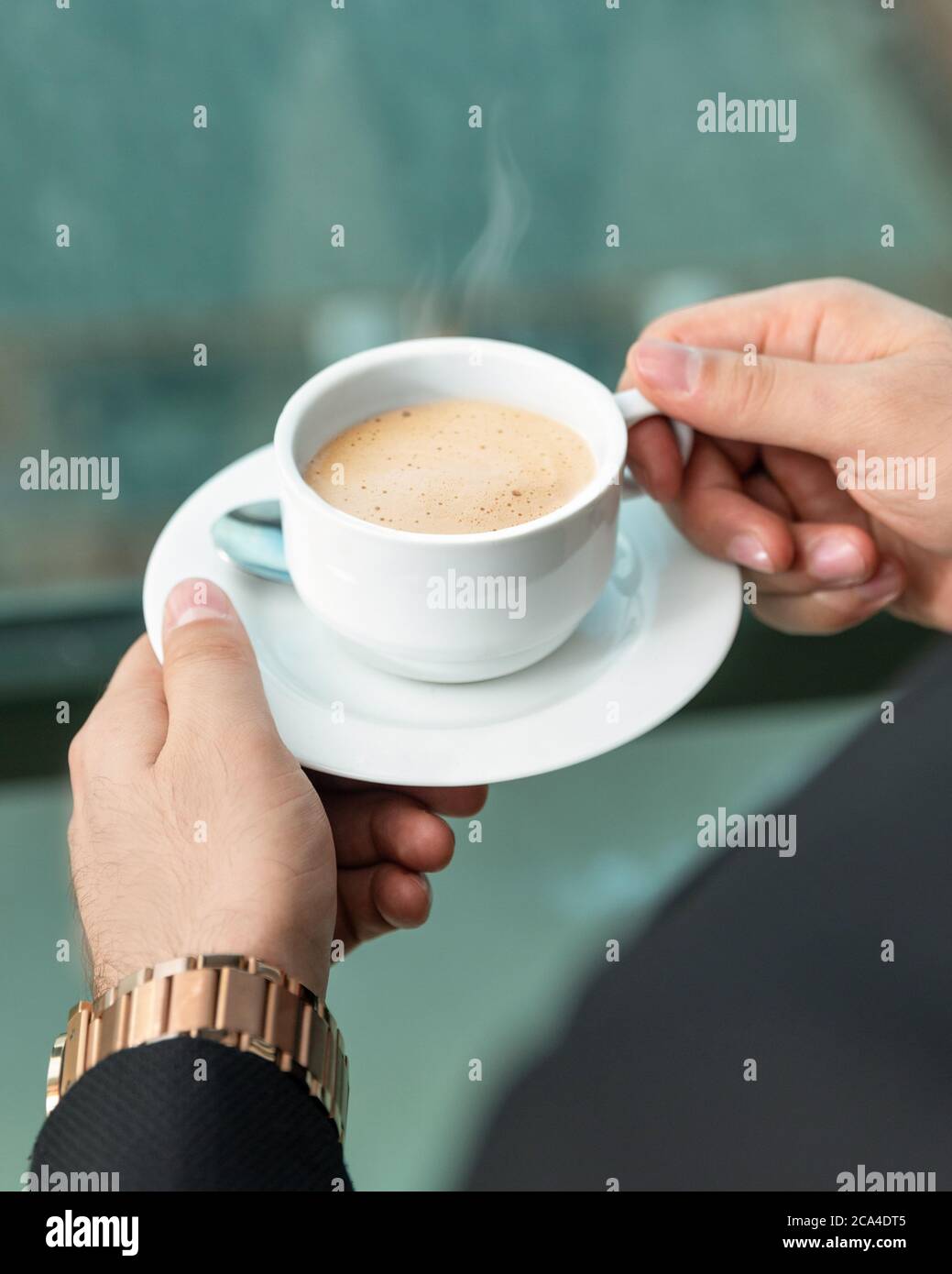 Man addicted to coffee hi-res stock photography and images - Alamy
