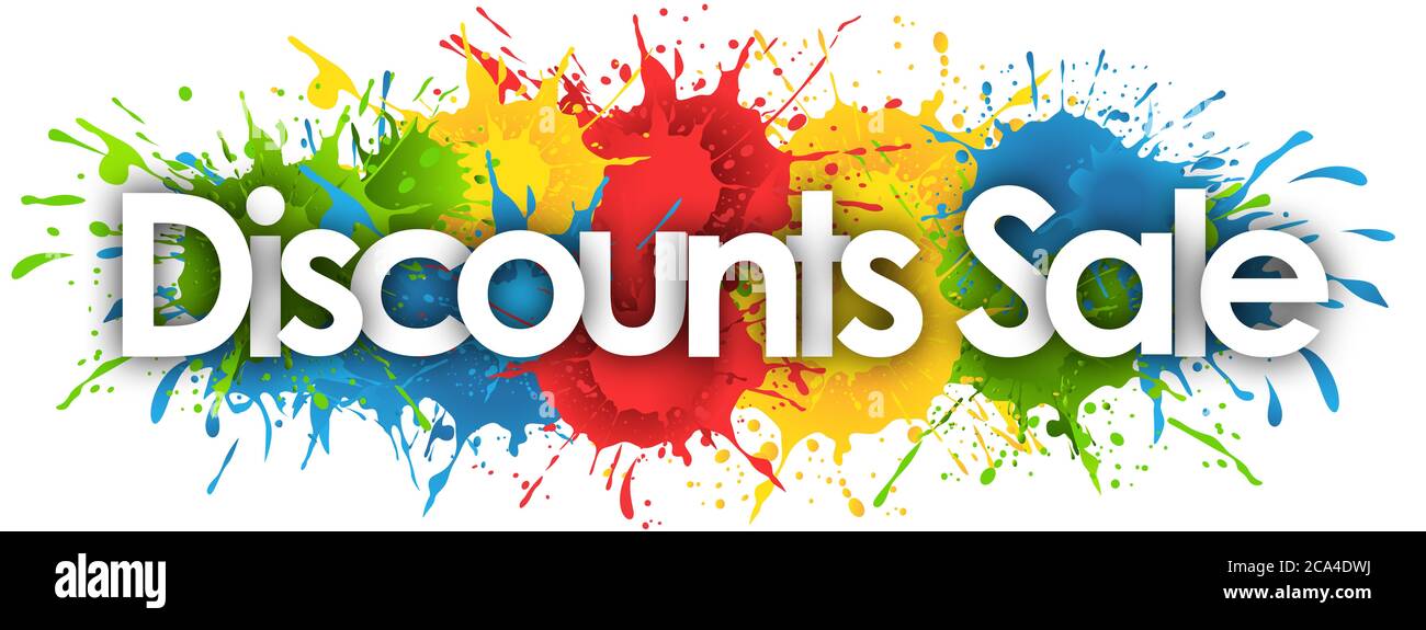 sale Discounts in splash’s background Stock Photo - Alamy