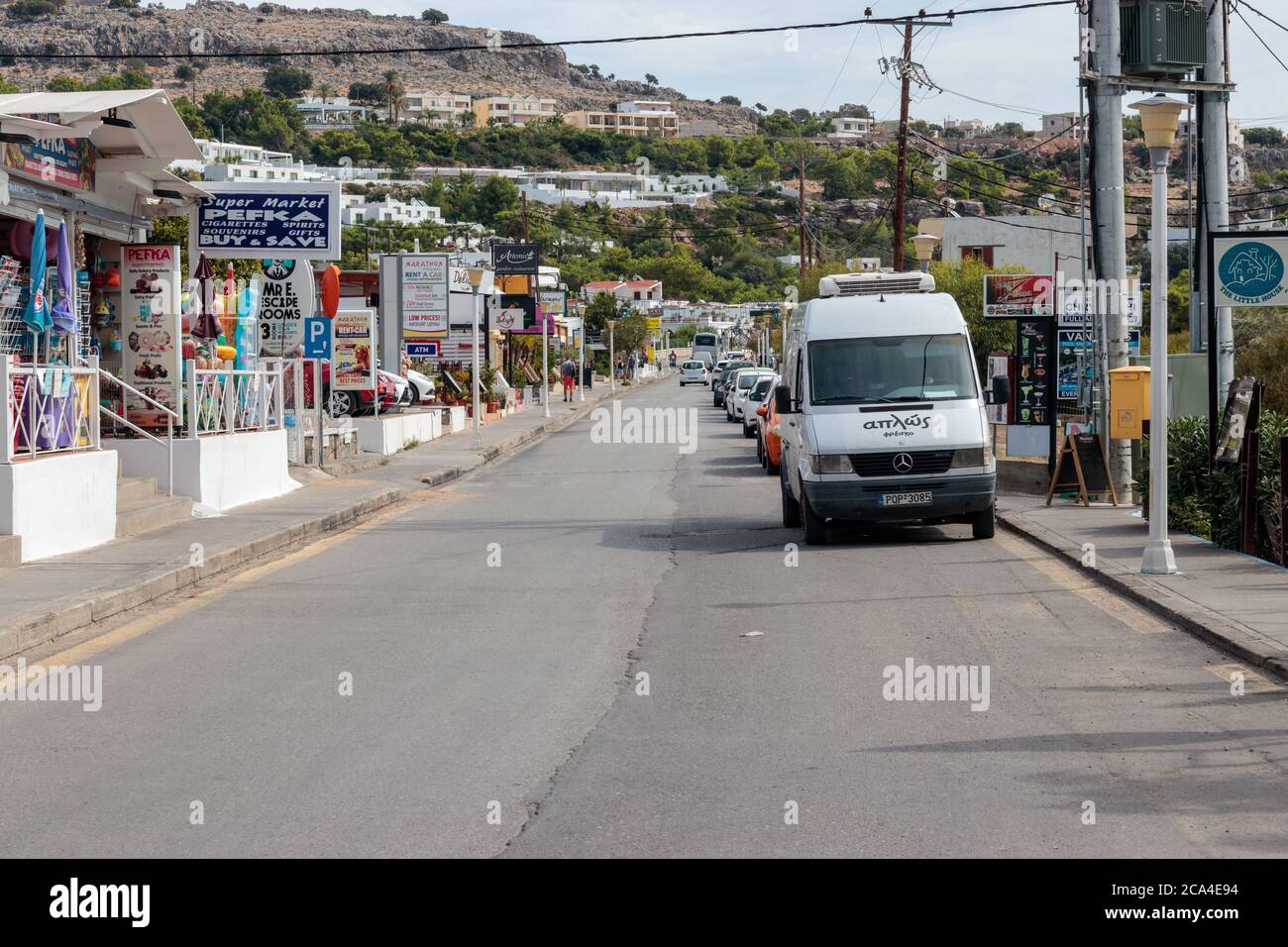 Street view of Pefki, Rhodes Stock Photo - Alamy