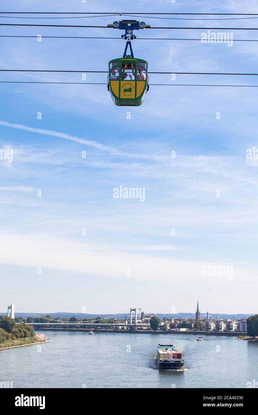 cable car across the river Rhine, it leads from the Zoo to the Rhine ...