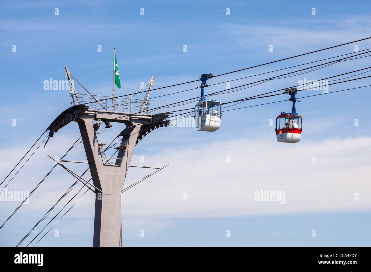 cable car across the river Rhine, it leads from the Zoo to the Rhine ...
