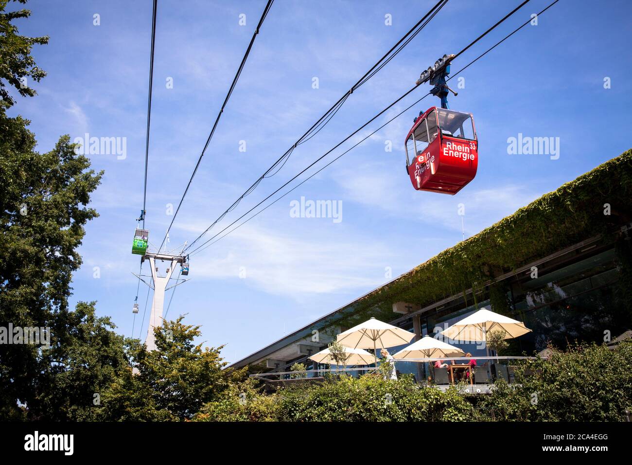 cable car across the river Rhine, it leads from the Zoo to the Rhine ...