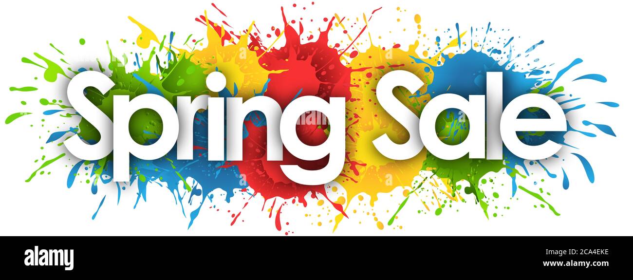 Spring sale in splash’s background Stock Photo - Alamy