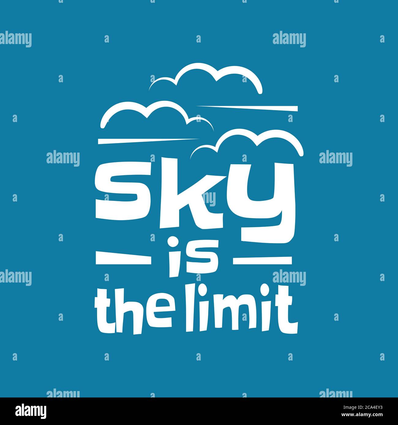 sky is the limit lettering inspiring creative motivation quote poster ...