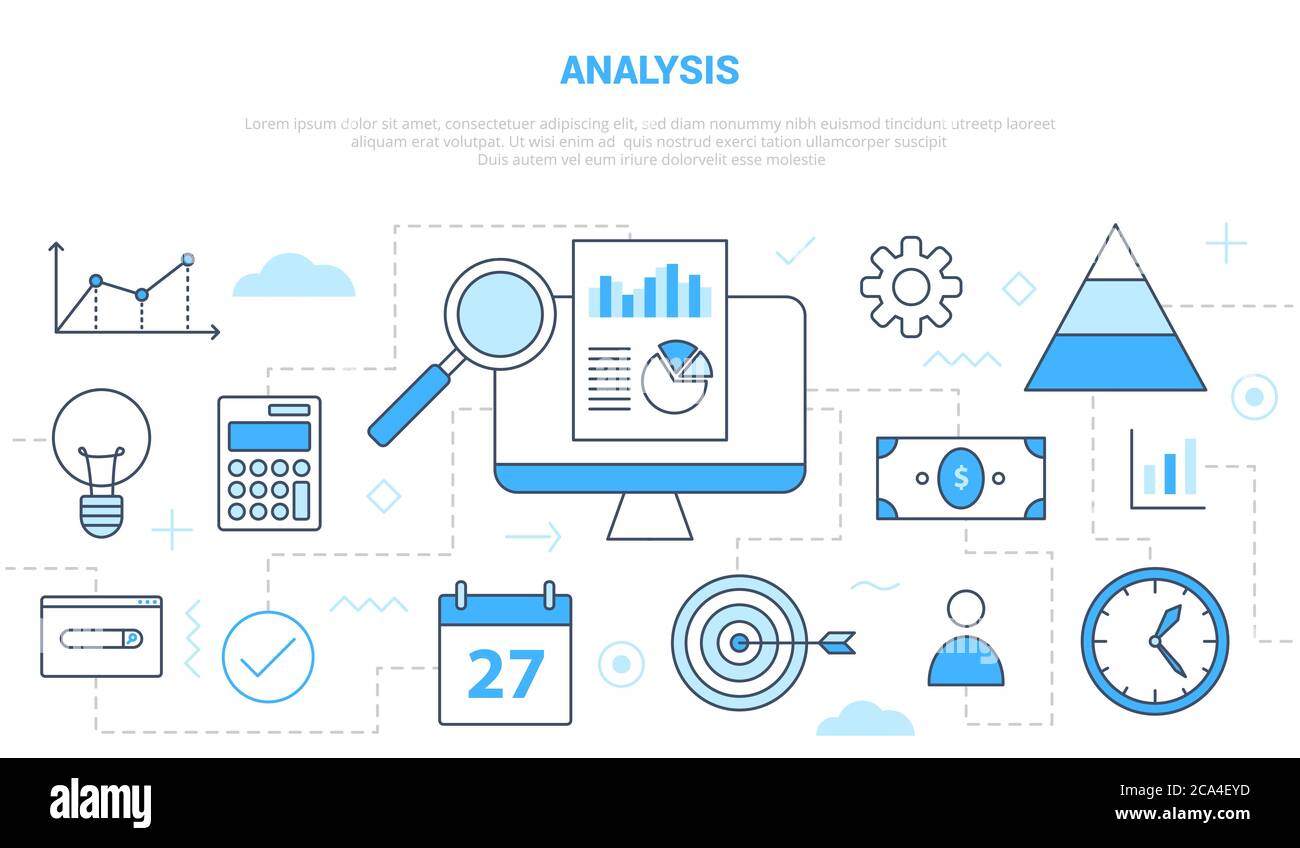 business analysis concept with various icon line like graph and chart ...